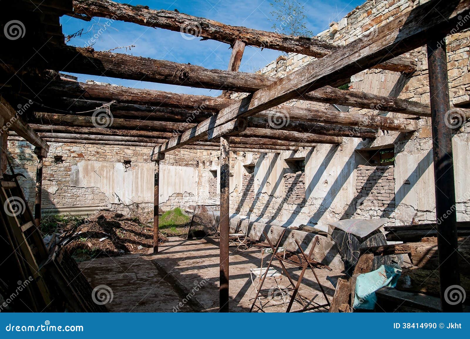 Old devastated barn stock photo. Image of ancient, timbers - 38414990