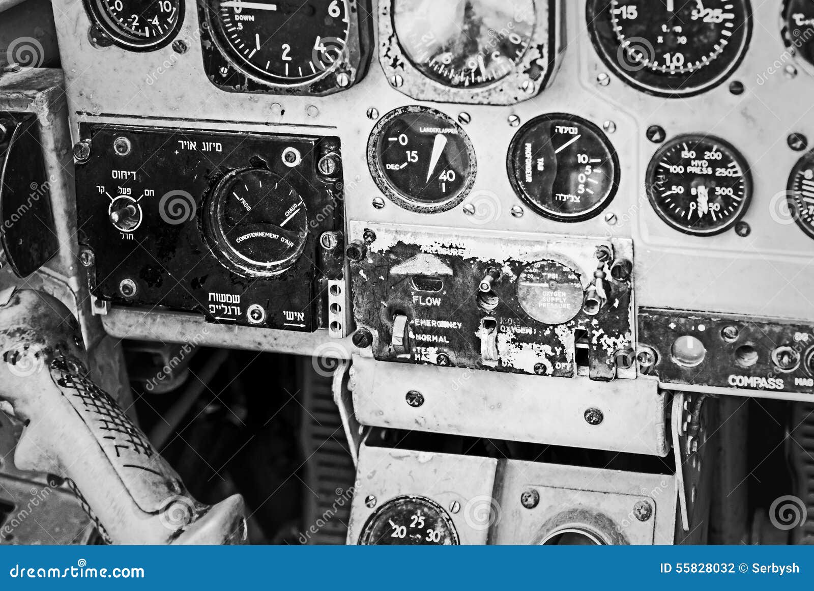 Old Device in the Pilot Cockpit Stock Photo - Image of instrumentation ...