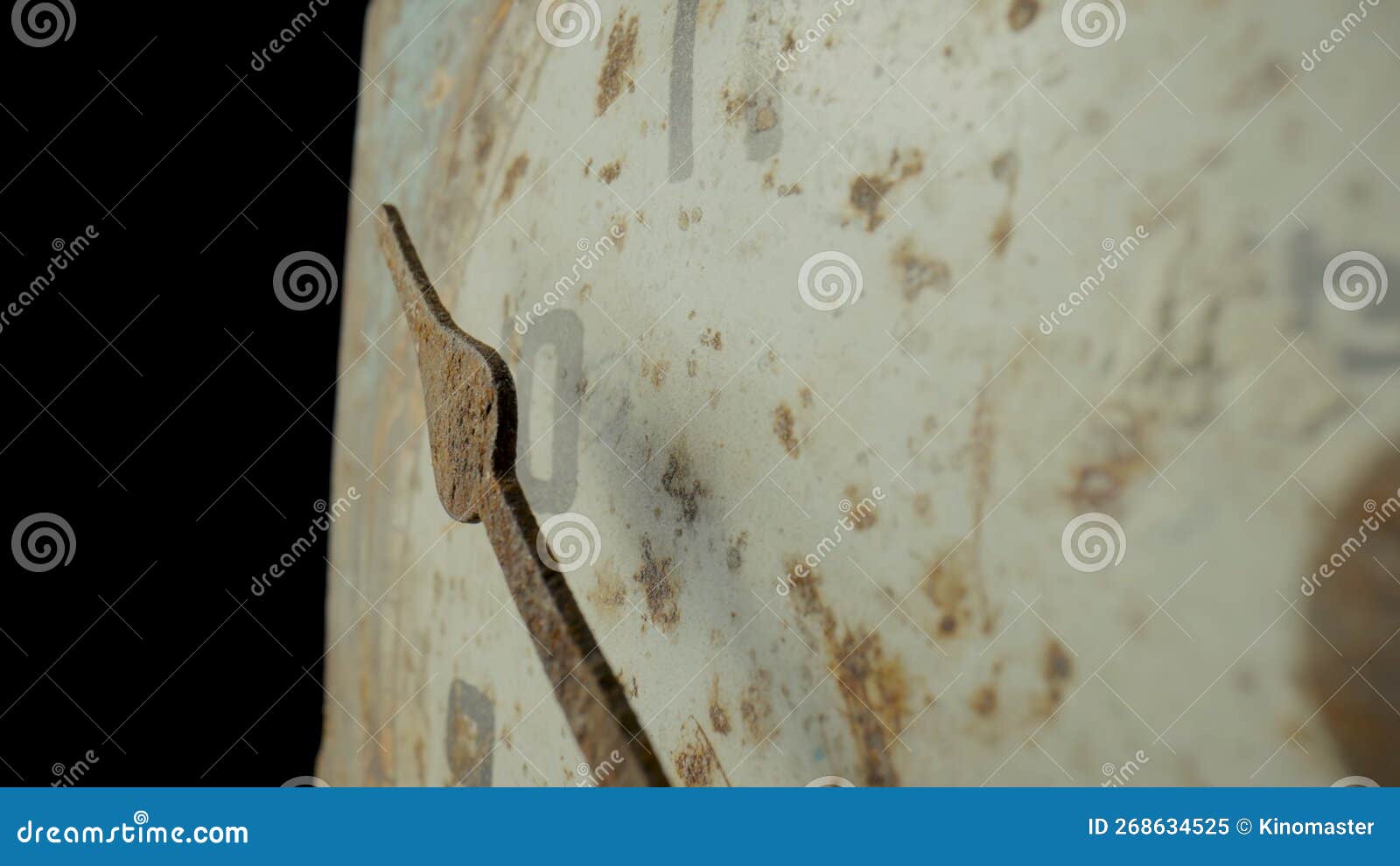 Old Dial with Rusty Weathered Clock Hand. White Face of Vintage Clock ...
