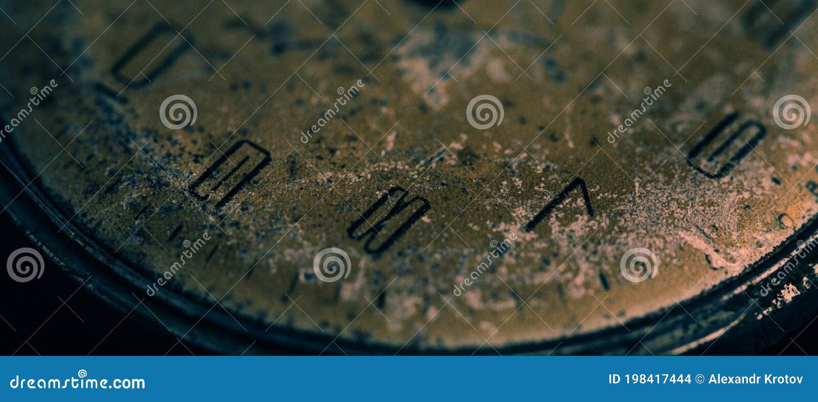 Old Dial of a Vintage Watch. Worn and Scratched Surface Stock Photo ...