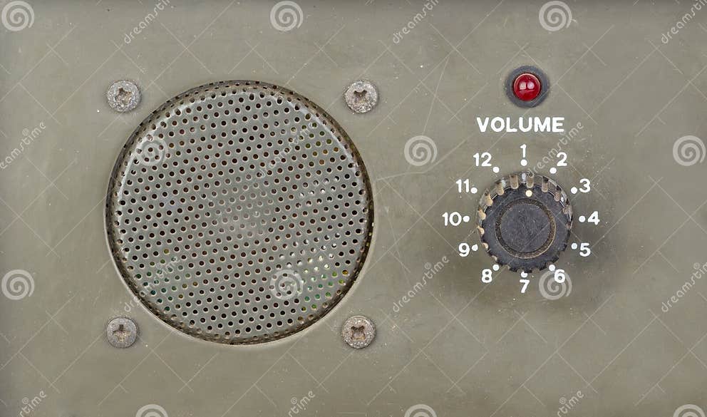 Old Dial Volume Switch with Speaker and Red Light Indicator Stock Image ...