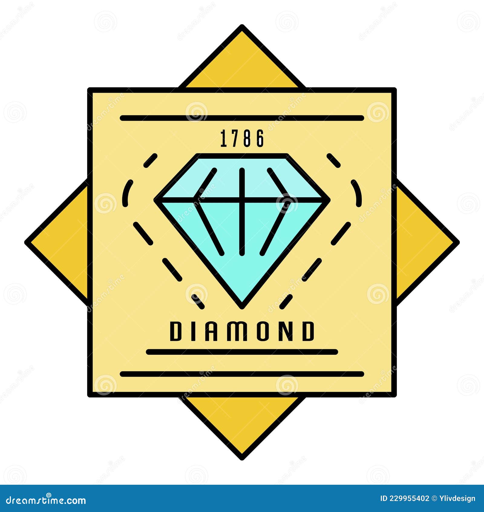 Old Diamond Logo, Outline Style Stock Vector - Illustration of rose ...