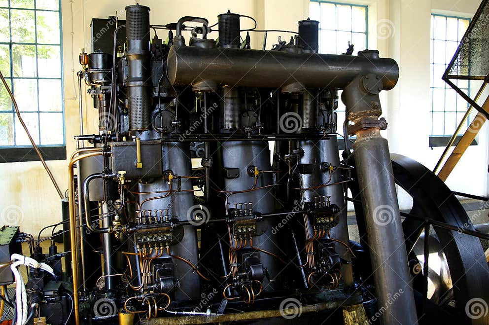 Old Diesel Engine from 1930 Stock Photo - Image of background ...