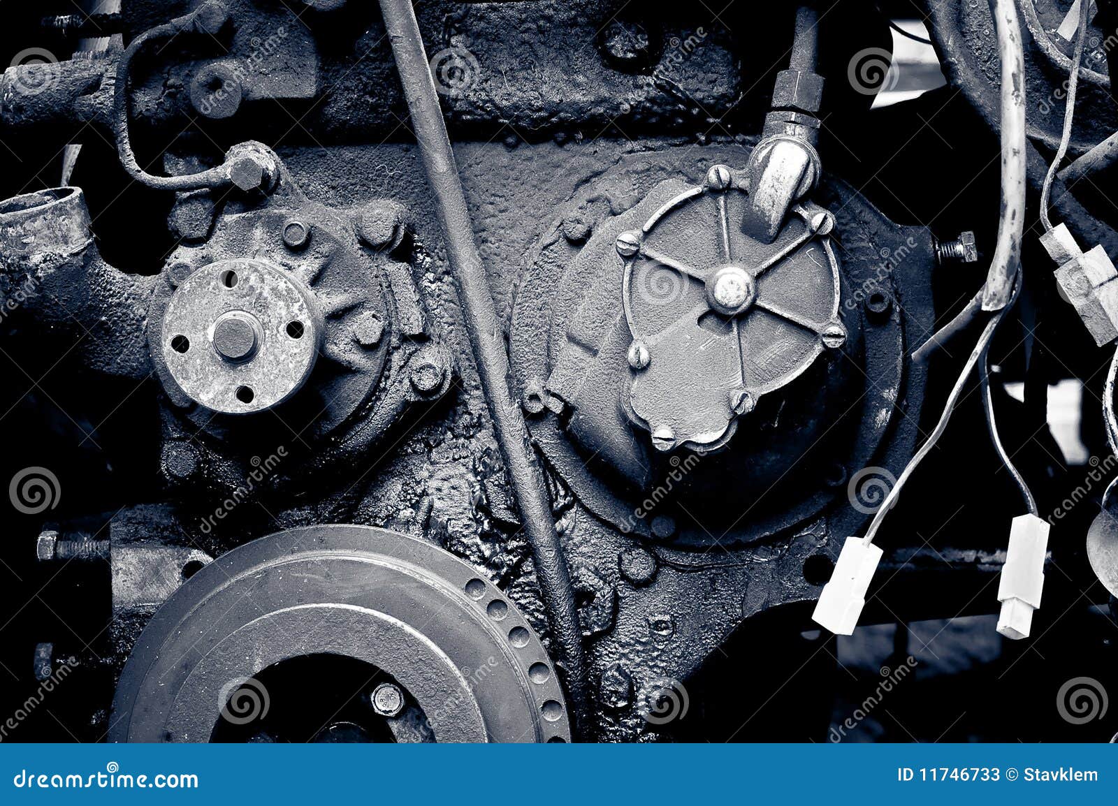 Old diesel engine close-up stock image. Image of motion - 11746733