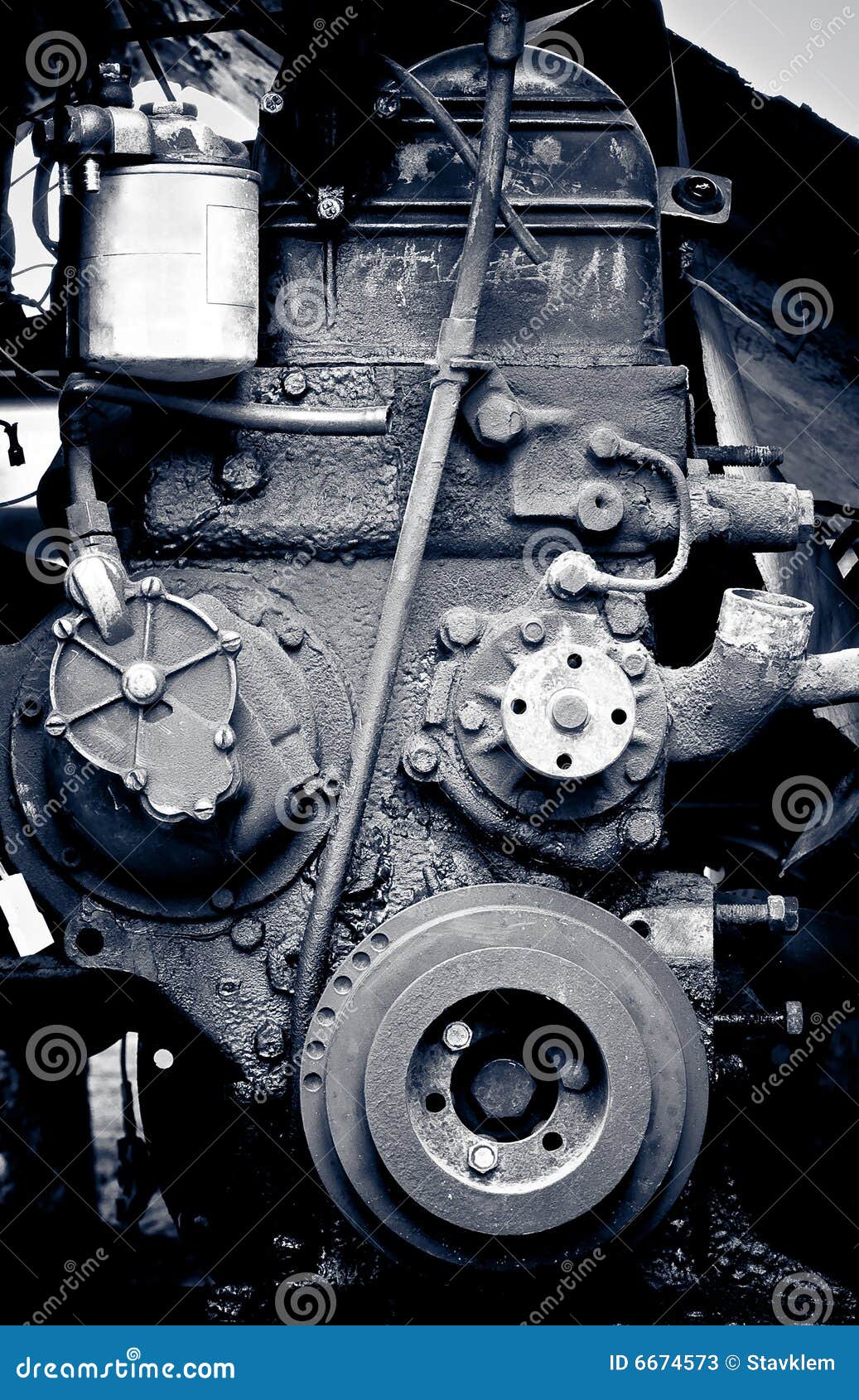 Old diesel engine close-up stock image. Image of gears - 6674573