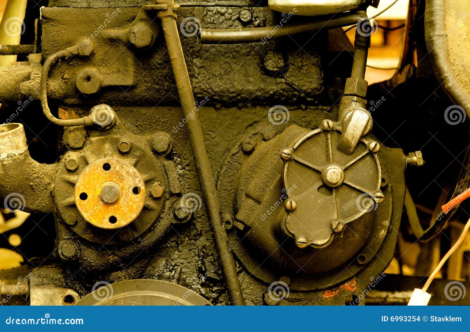 Old diesel engine close-up stock photo. Image of complexity - 6993254