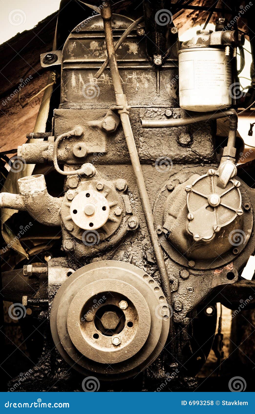 Old diesel engine close-up stock photo. Image of machinery - 6993258