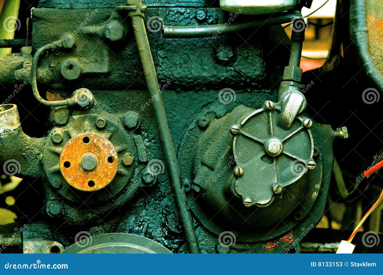 Old diesel engine close-up stock image. Image of mechanic - 8133153