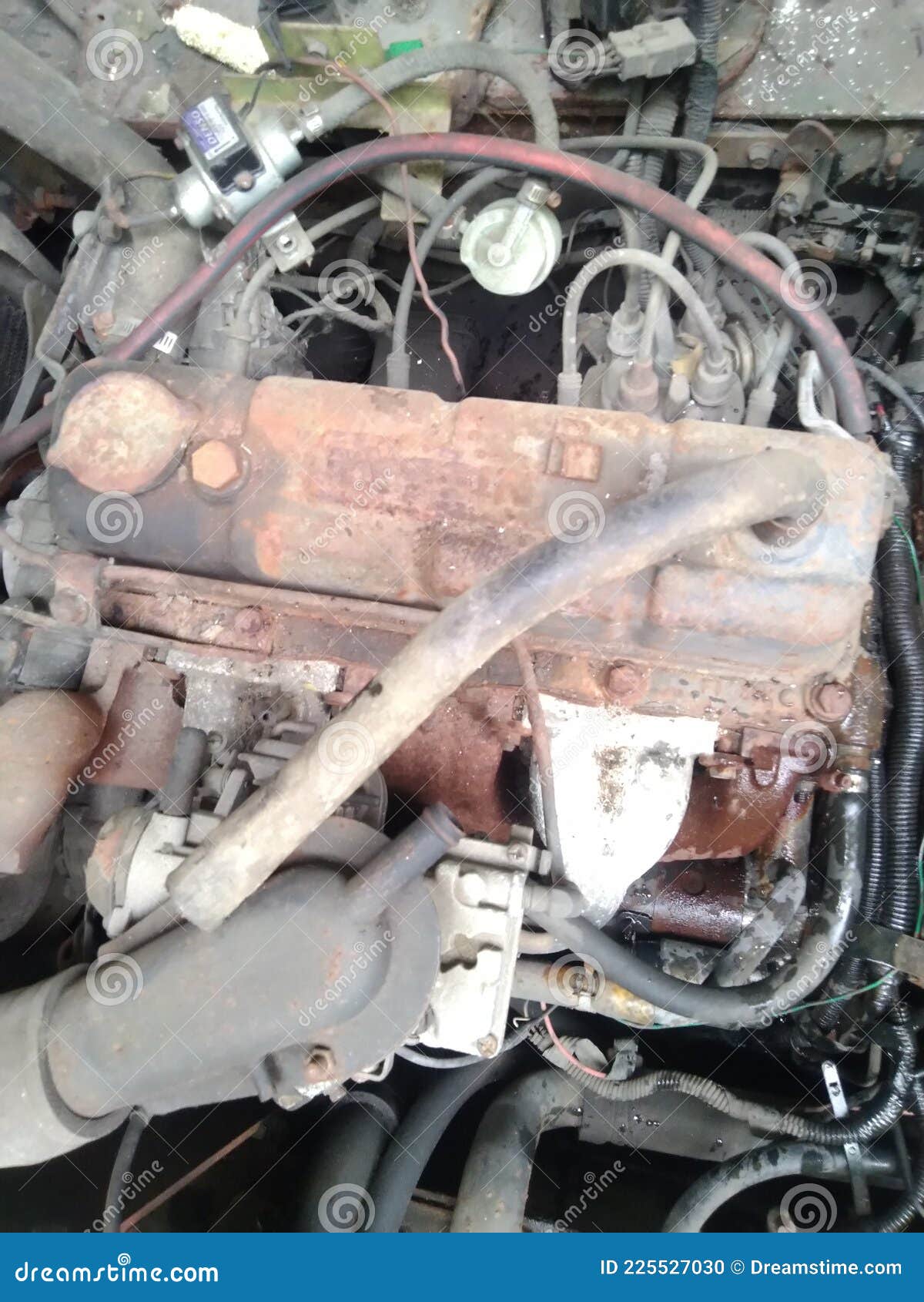 Old Diesel Engine Dies Rust from Age Stock Photo - Image of wheel ...