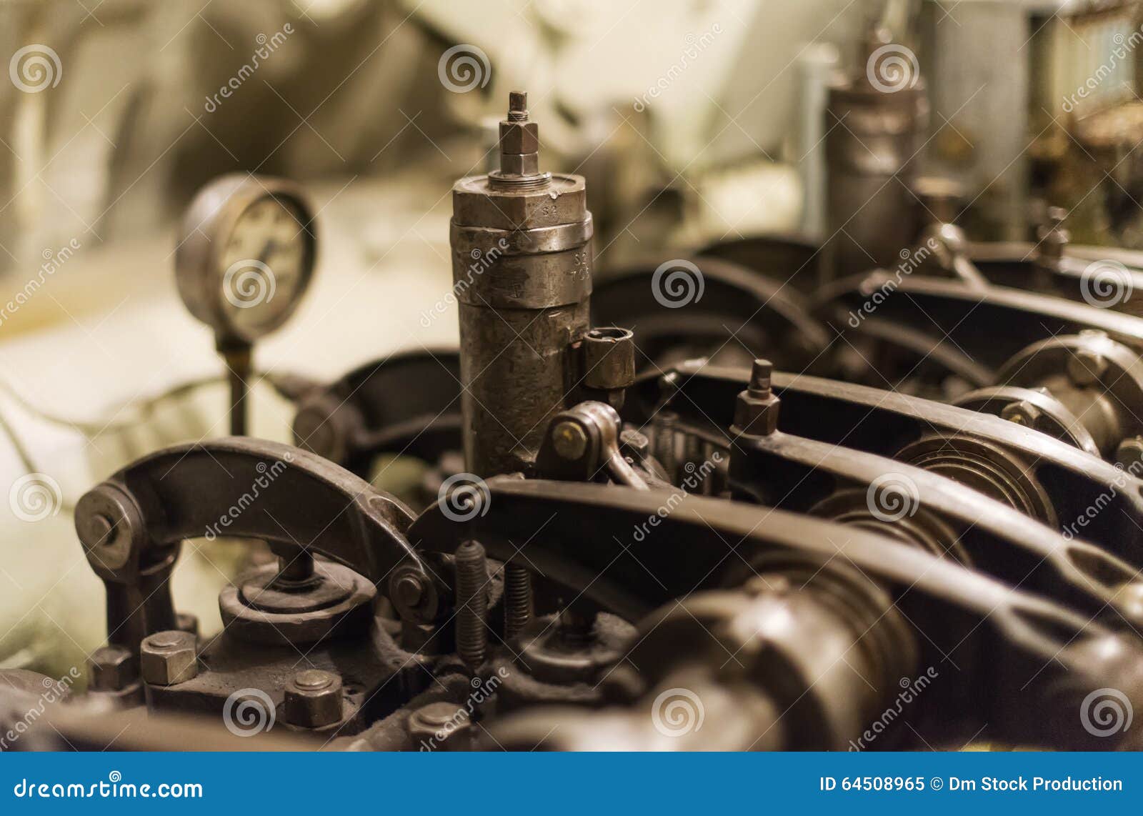 Old diesel engine. stock image. Image of interior, apparatus - 64508965
