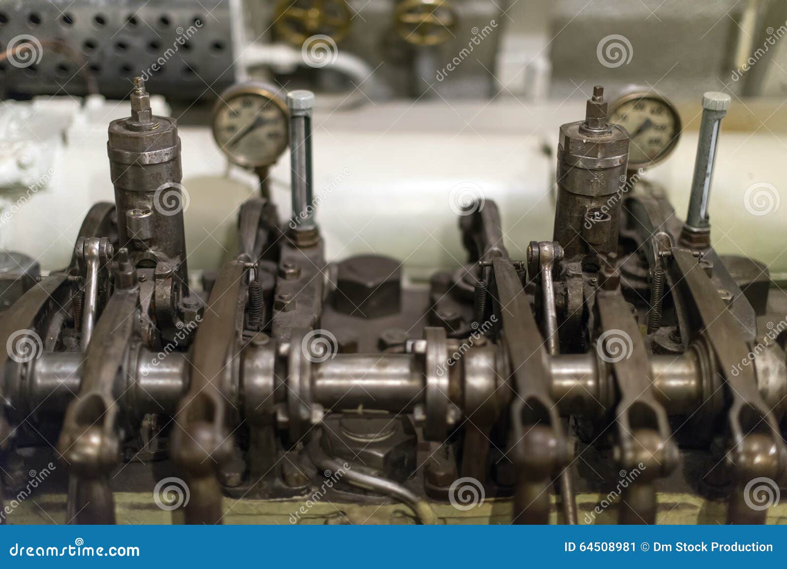Old diesel engine. stock image. Image of indoor, maritime - 64508981