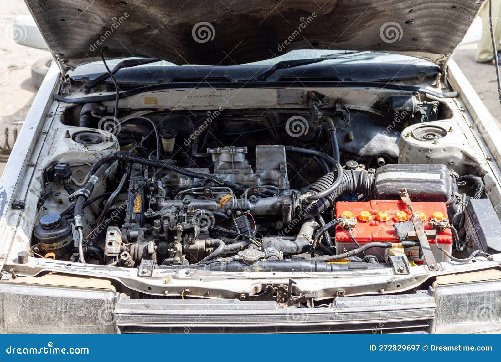 Old Diesel Engine in a Japanese Vehicle Stock Image - Image of ...