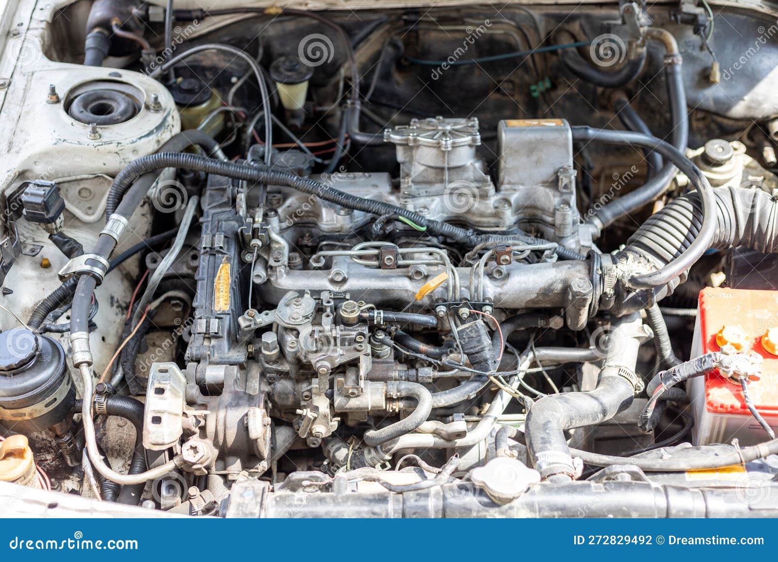 Old Diesel Engine Repair Work in a Garage Stock Photo - Image of engine ...