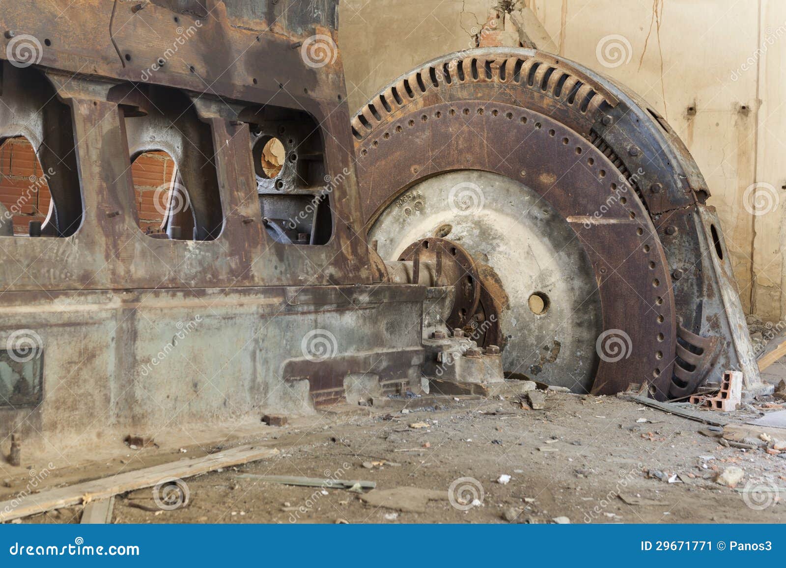 Old Diesel Engine with Rotor Stock Image - Image of motor, horsepower ...