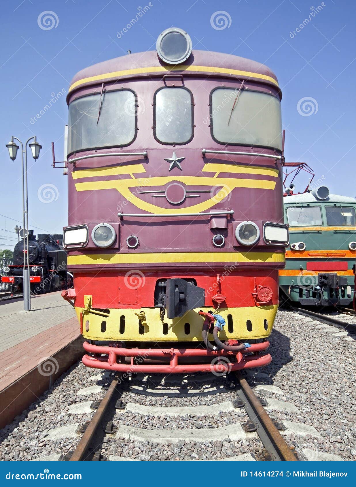 Old diesel locomotive 1 stock photo. Image of russian - 14614274