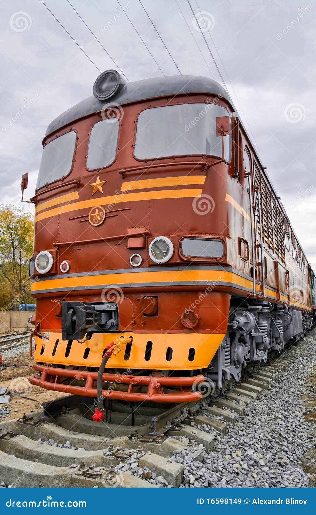 Old diesel locomotive stock image. Image of cable, single - 16598149