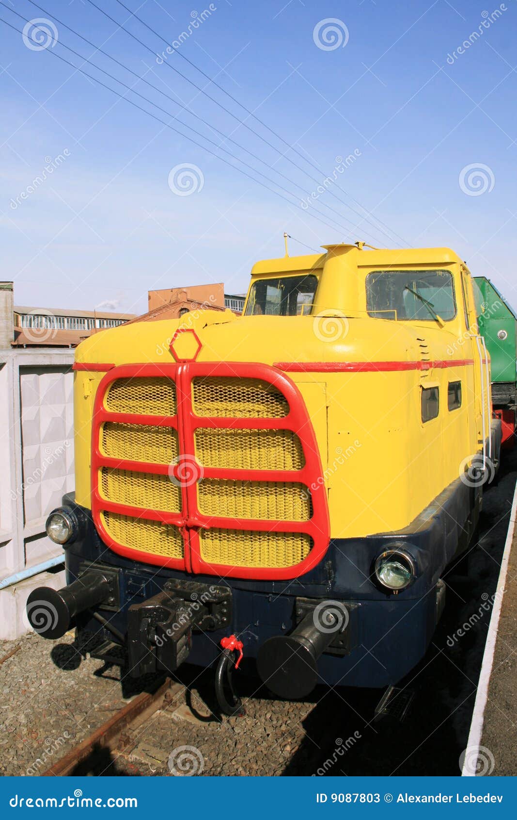 Old Diesel Locomotive stock image. Image of yellow, radiator - 9087803