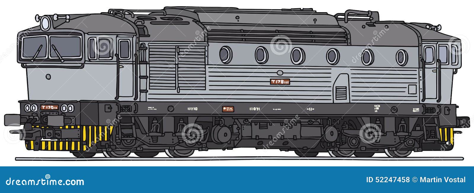 Old diesel locomotive stock vector. Illustration of locotractor - 52247458