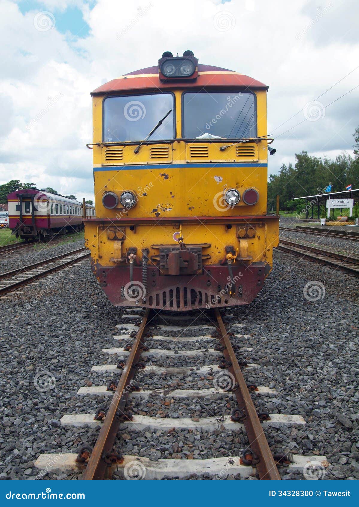 Old diesel locomotive stock photo. Image of locomotive - 34328300