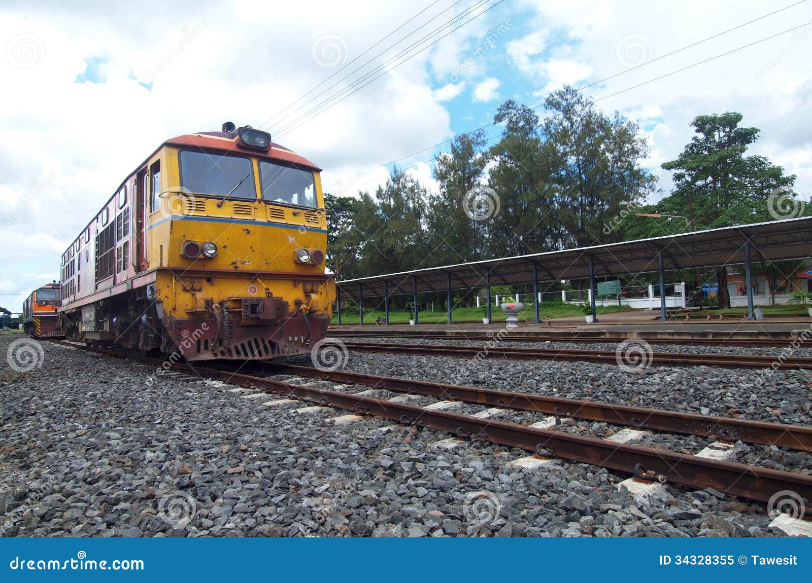 Old diesel locomotive stock image. Image of train, front - 34328355