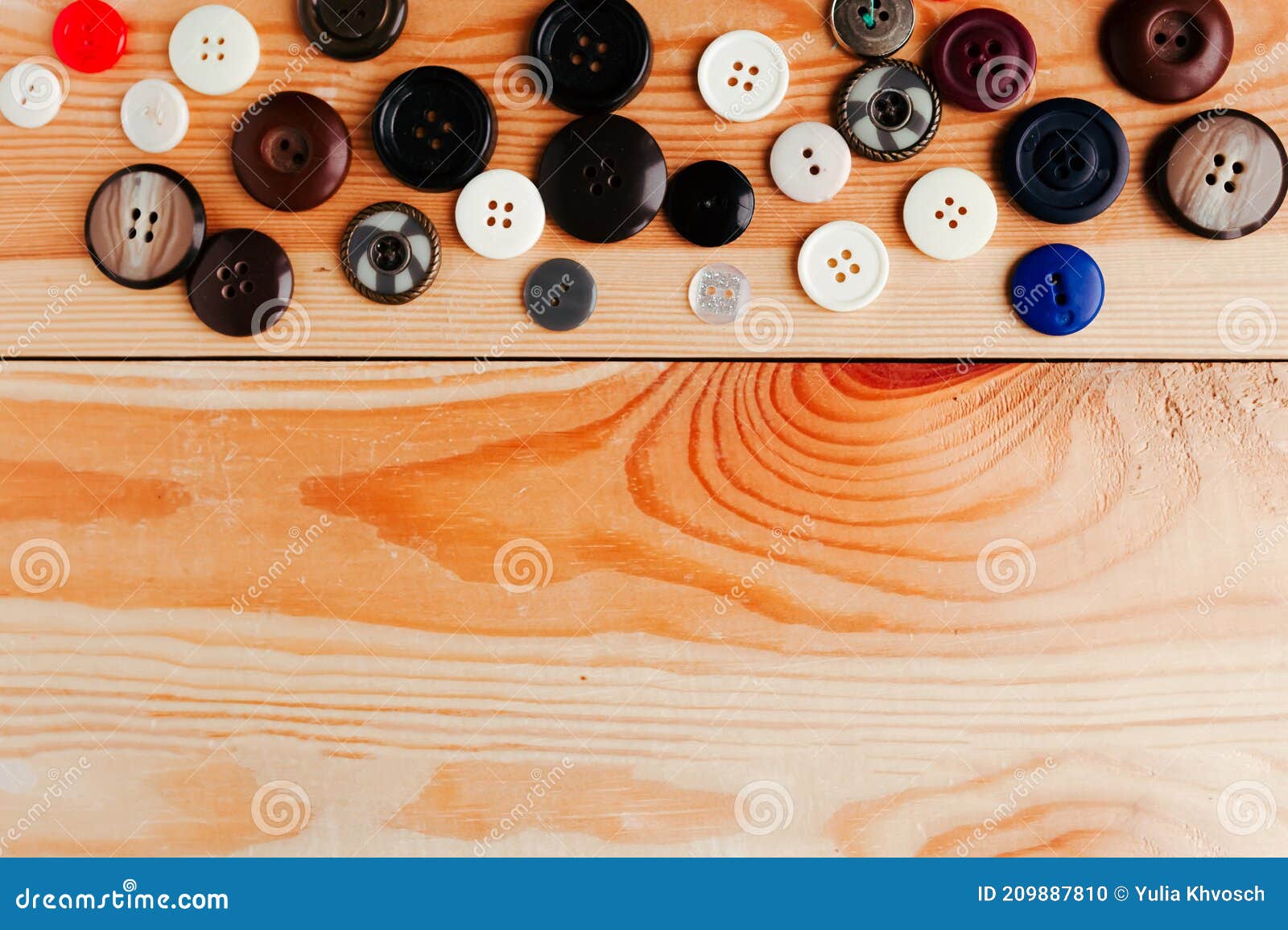Different Buttons Pattern on Wooden Background Stock Photo - Image of ...