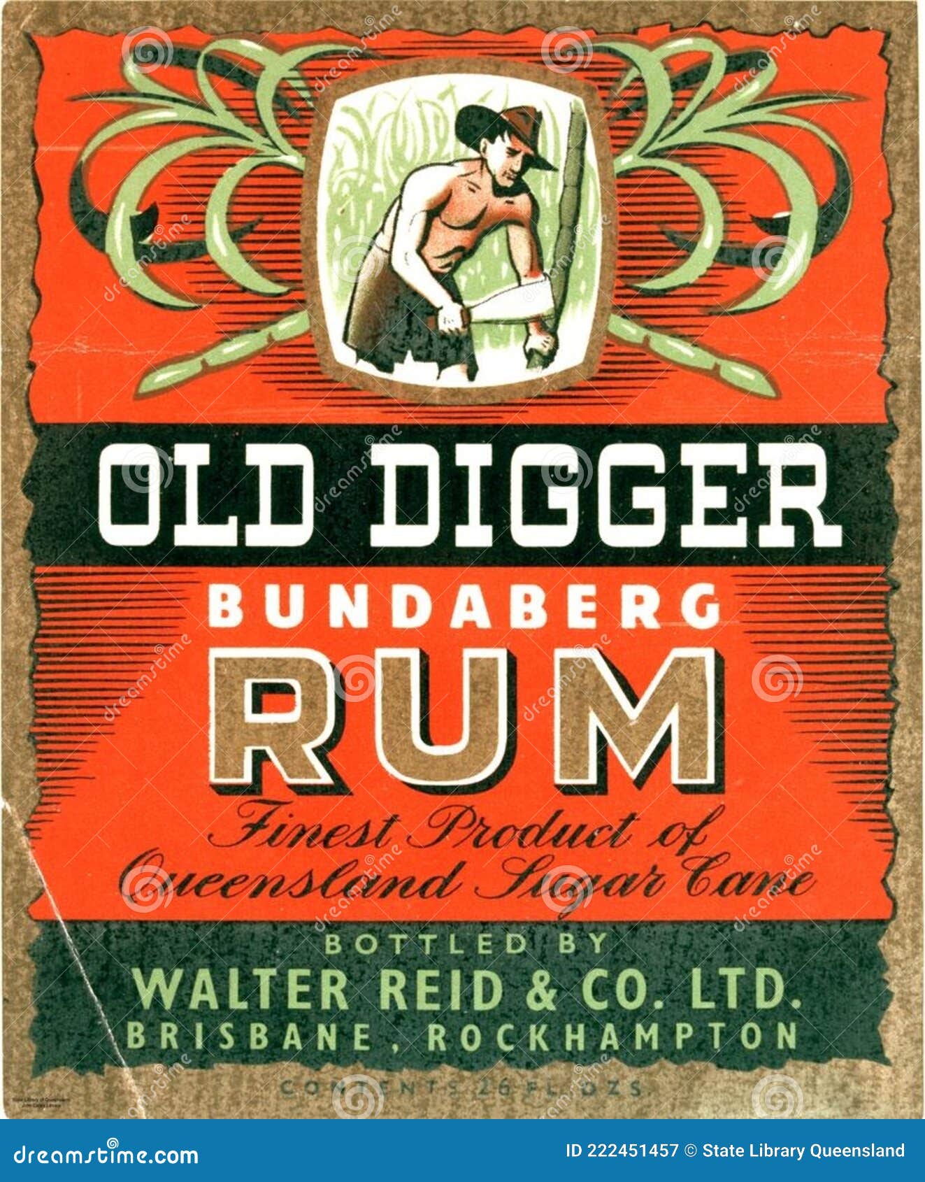 Old Digger Bundaberg Rum Label Picture. Image: 222451457