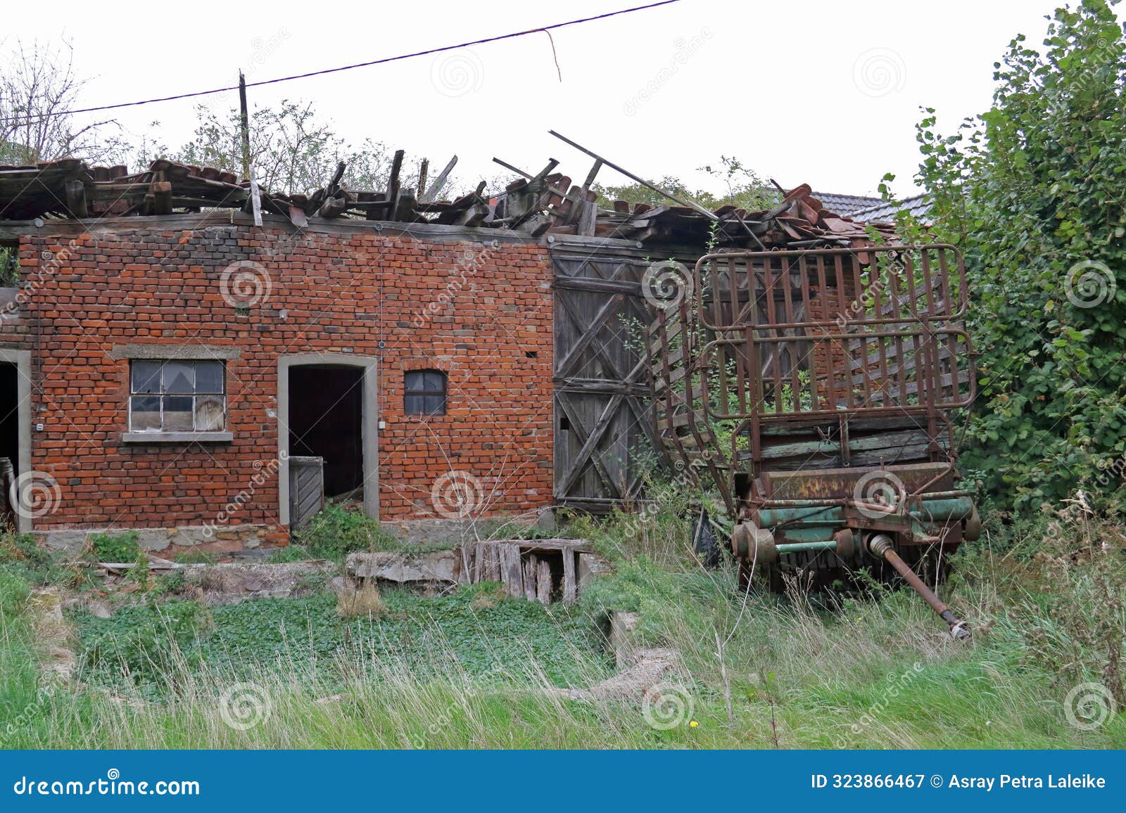 An Old Dilapidated Building, Abandoned and Condemned for Demolition ...