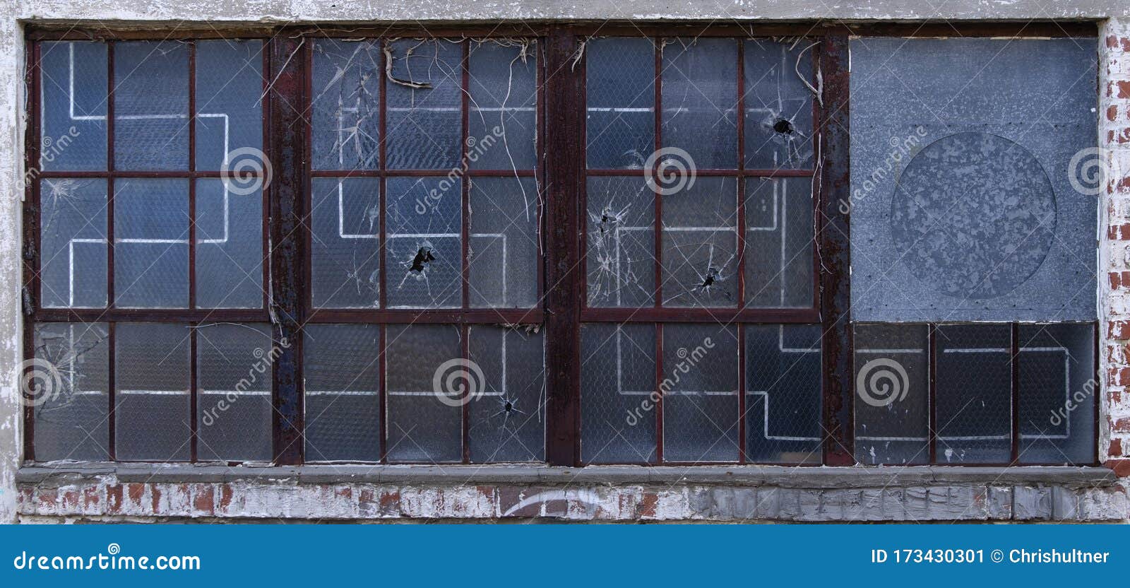 Old Dilapidated Factory Windows Stock Image - Image of expression ...