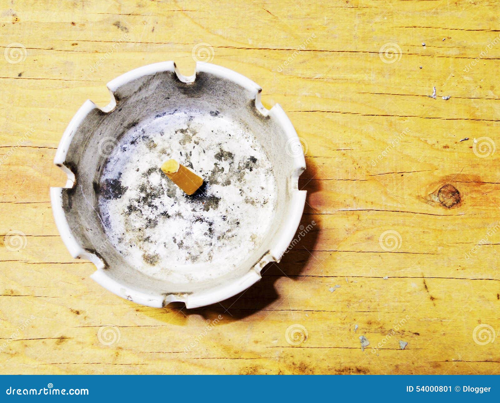 Old Dirty Ash Tray on a Wood Table. Stock Image - Image of unhealthy ...