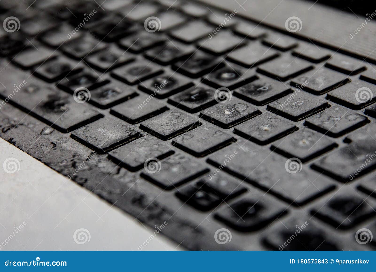 Old Dirty Black Keyboard with Dust and Blots Stock Image - Image of ...