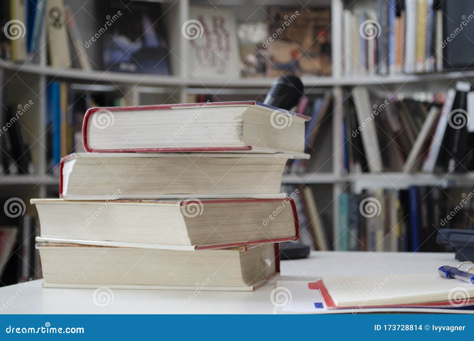 Old Dirty Books On The Table. Books Blurred Background Stock Photo ...
