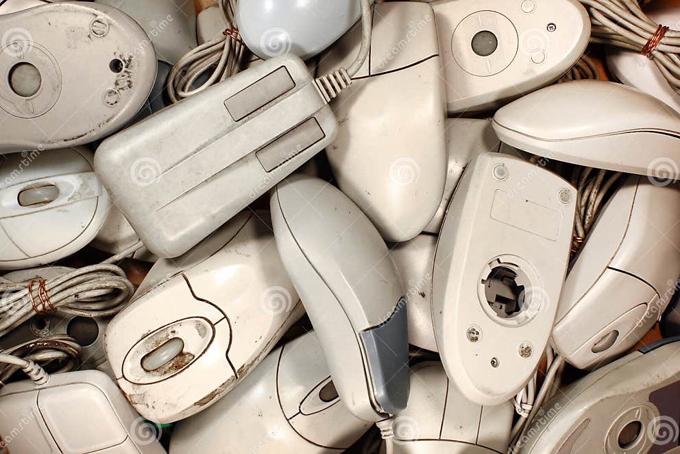Old Dirty and Broken Computer Mice Stock Image - Image of retro ...