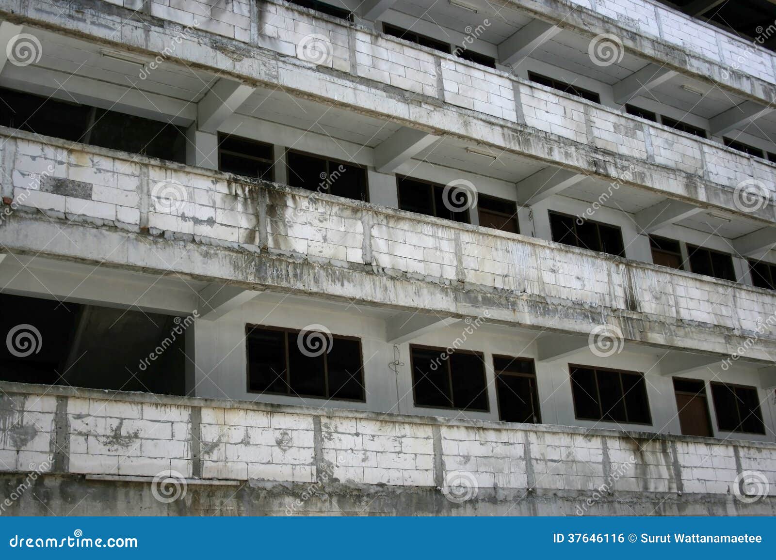 Old Dirty Concrete Building Stock Photo - Image of dark, abandoned ...