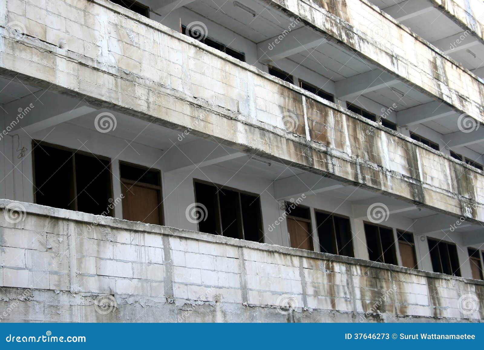 Old Dirty Concrete Building Stock Image - Image of building, house ...