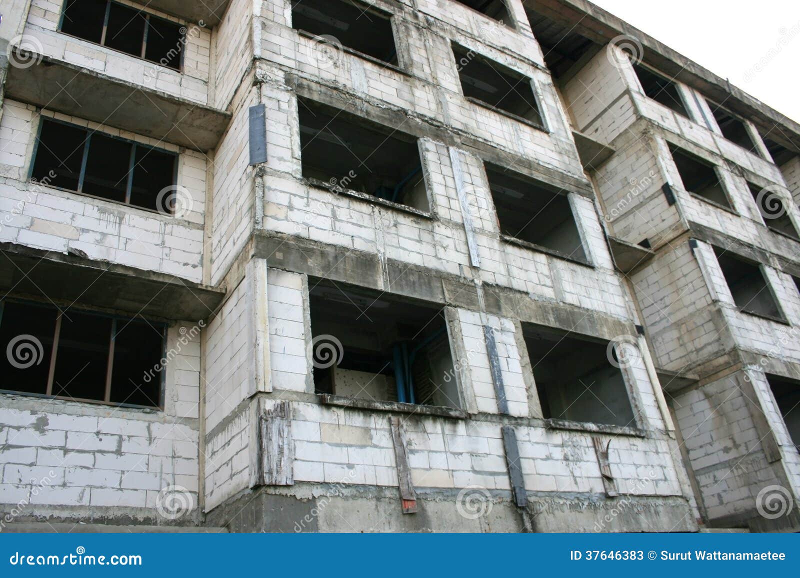 Old Dirty Concrete Building Stock Image - Image of background, dirty ...