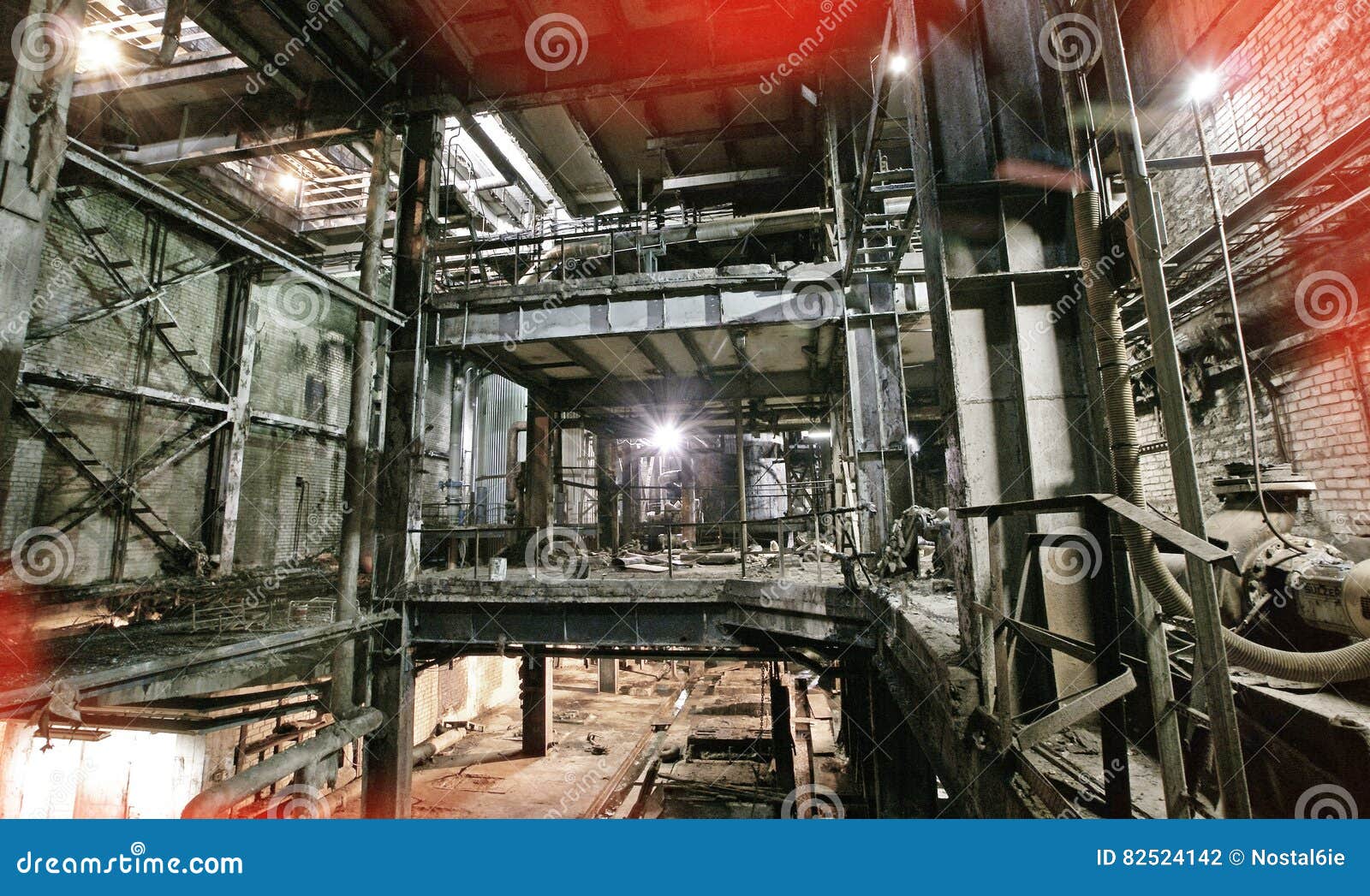Old Dirty Dark Scary Factory Stock Photo - Image of dark, blue: 82524142