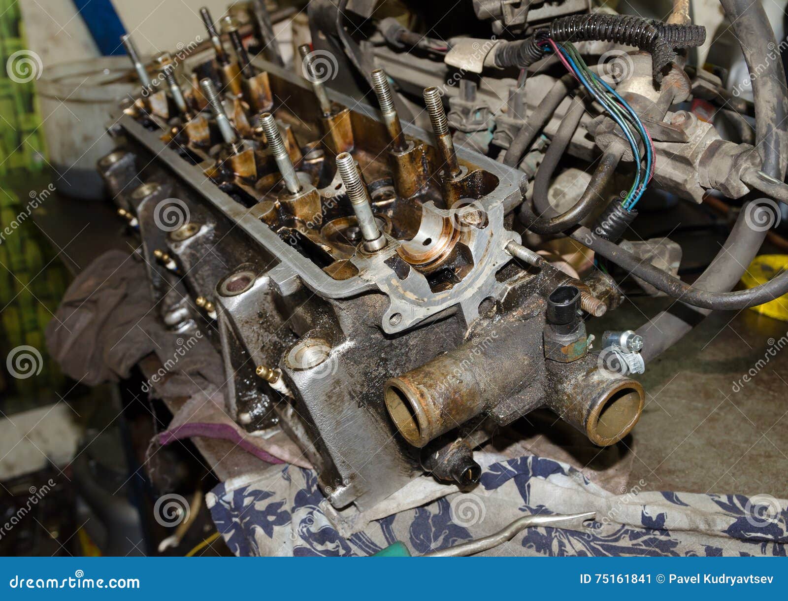 Old Dirty Disassembled Car Engine Stock Image - Image of service ...