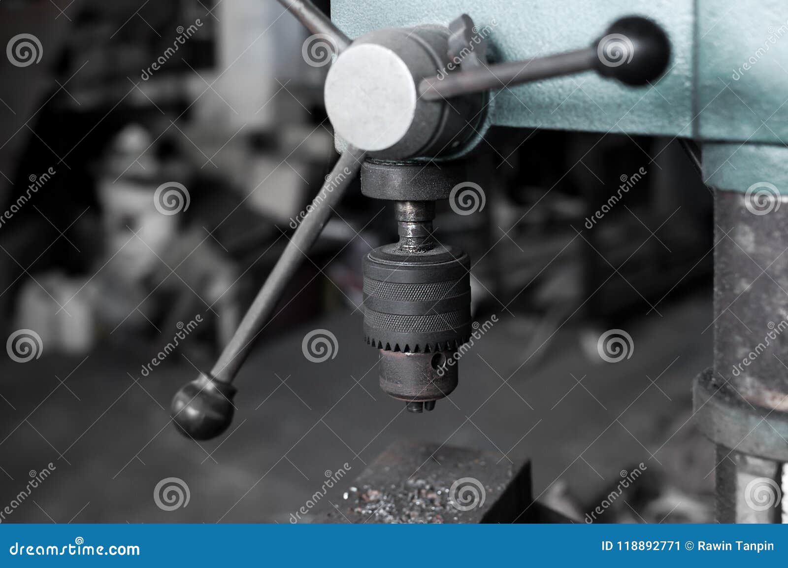 Old and Dirty Drilling Machine in Factory Stock Image - Image of lathe ...
