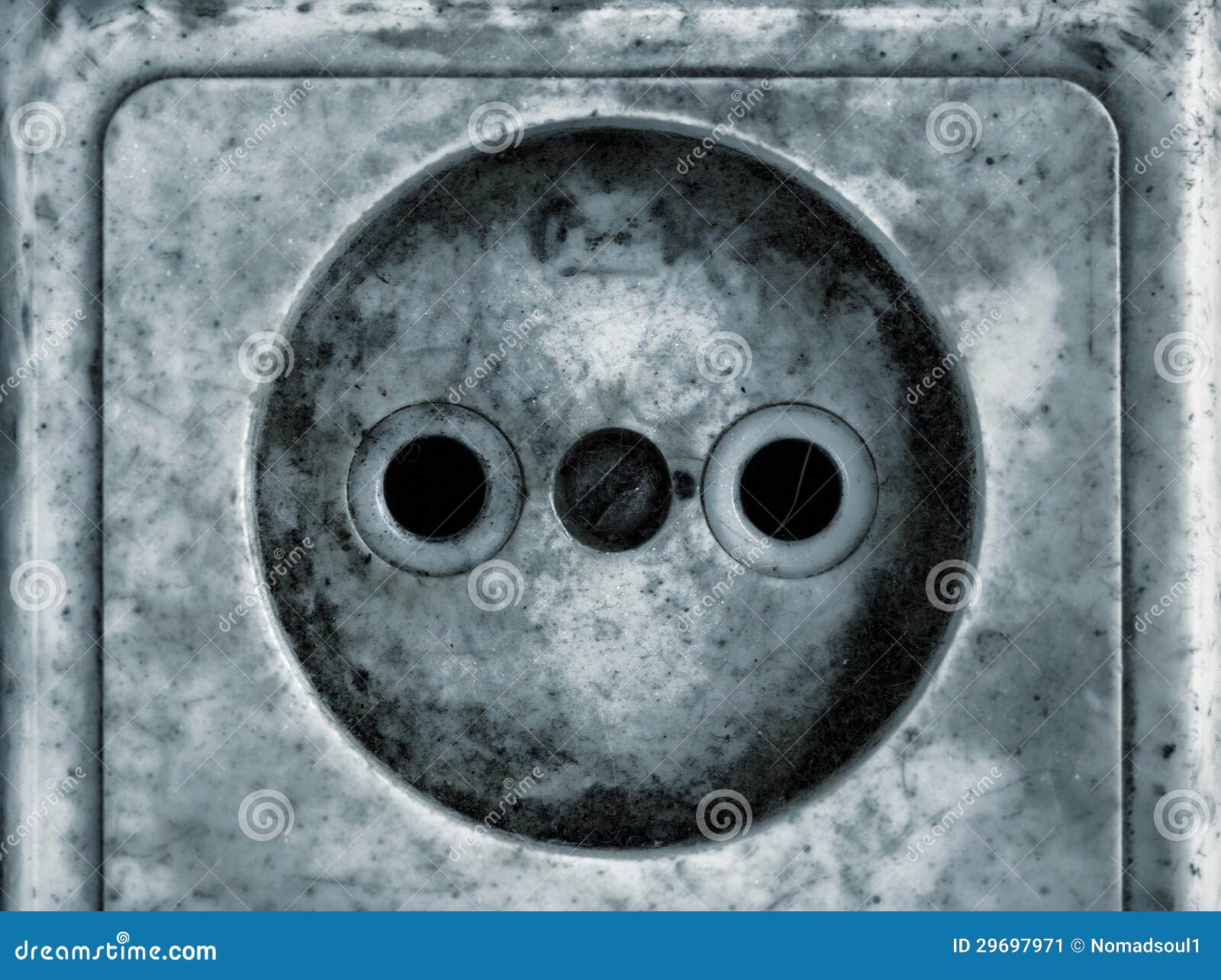 An Old, Dirty Electrical Cable Wire In The Brick Wall Of The Facade Of ...