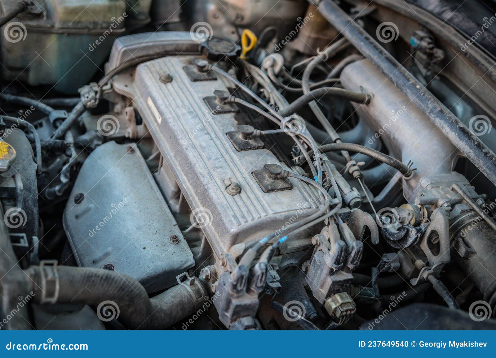 Old dirty engine stock photo. Image of coil, industry - 237649540