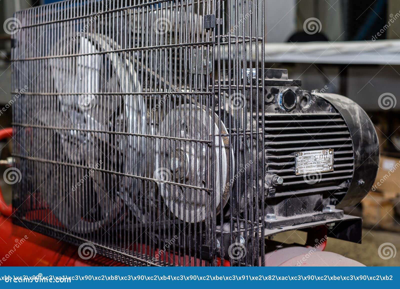 Red production compressor stock image. Image of cylinder - 104986249