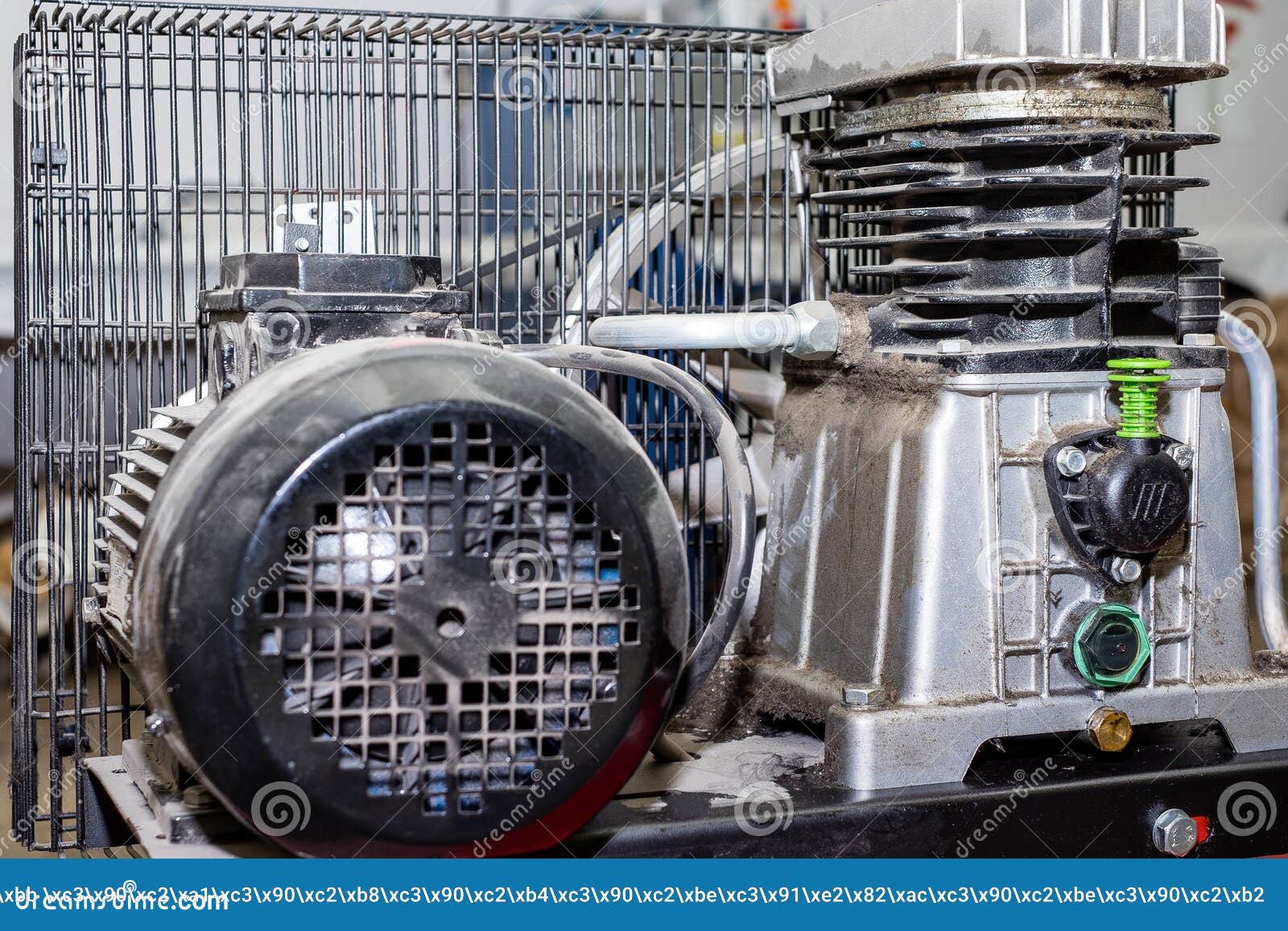 Red production compressor stock image. Image of metallic - 105451195