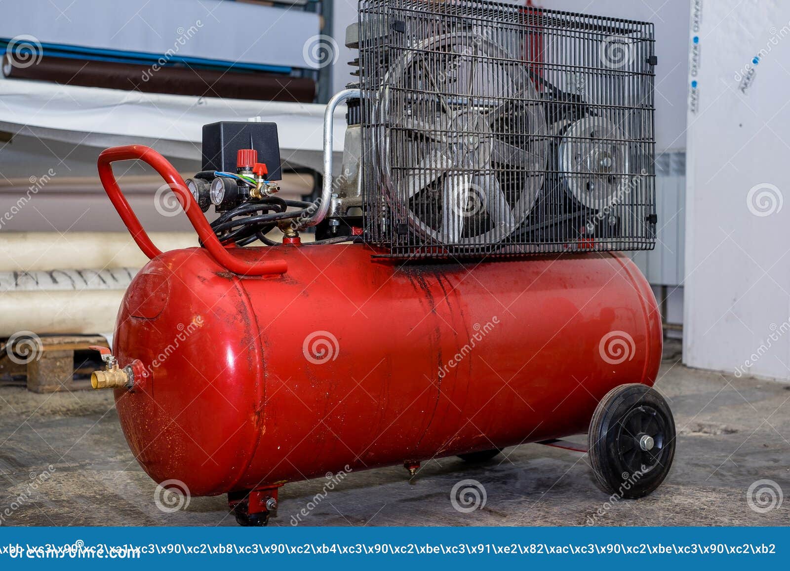 Red production compressor stock image. Image of centrifugal - 105451289