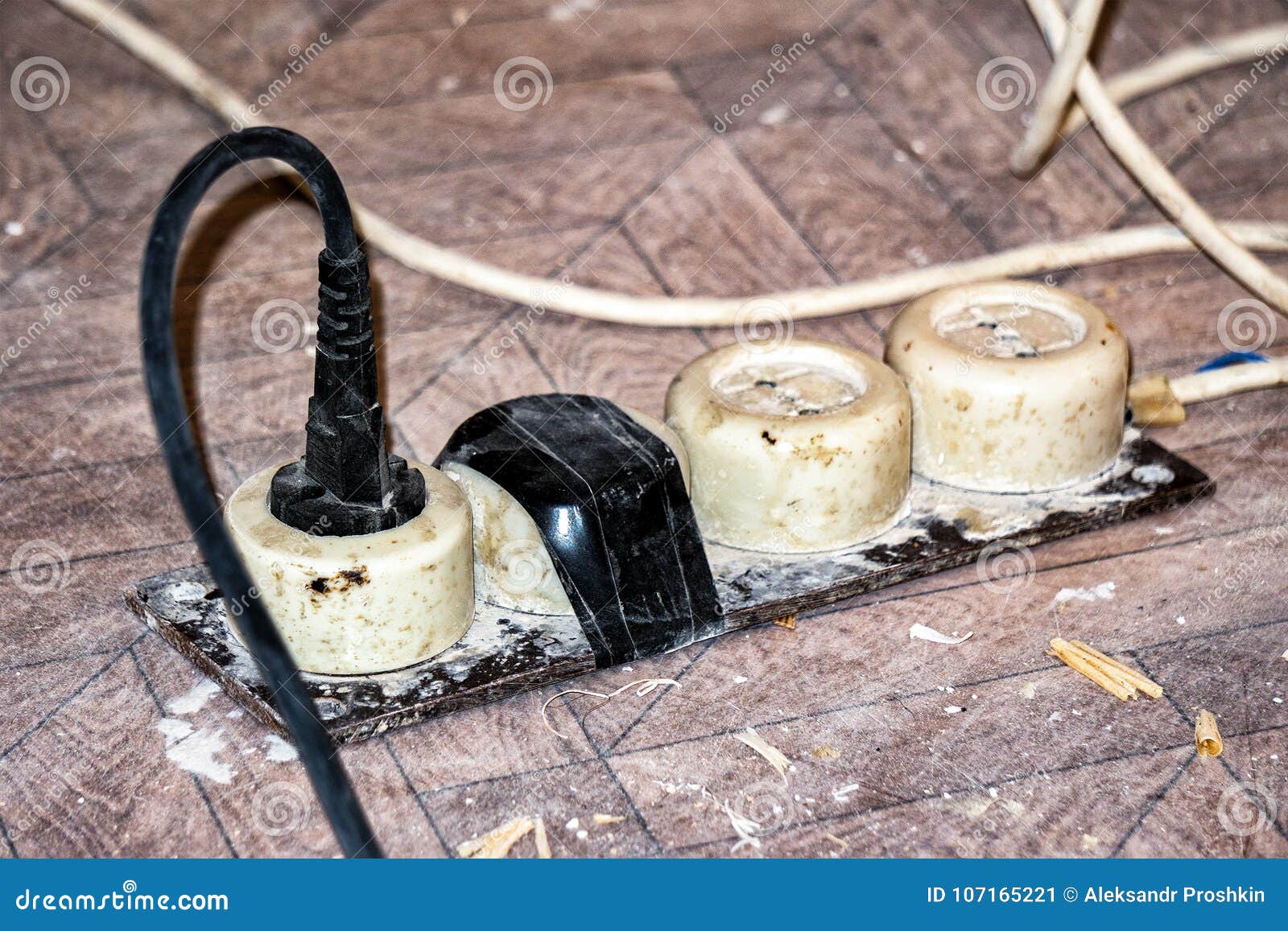 Old dirty extension cord stock image. Image of extender - 107165221
