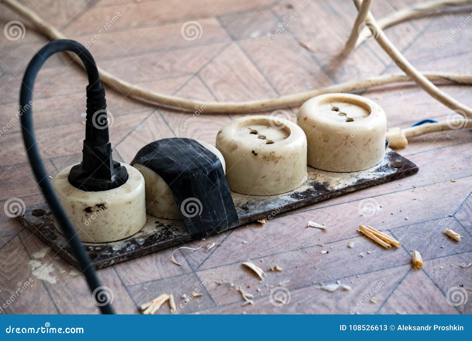 Old dirty extension cord stock image. Image of messy - 108526613