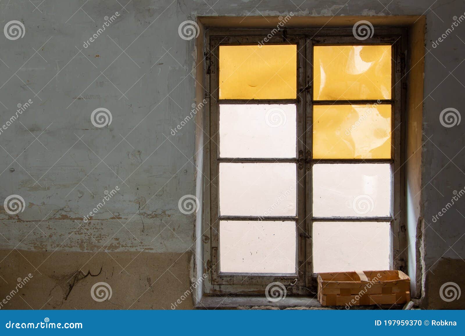 Old Dirty Interior with Stained Old Window Stock Photo - Image of ...
