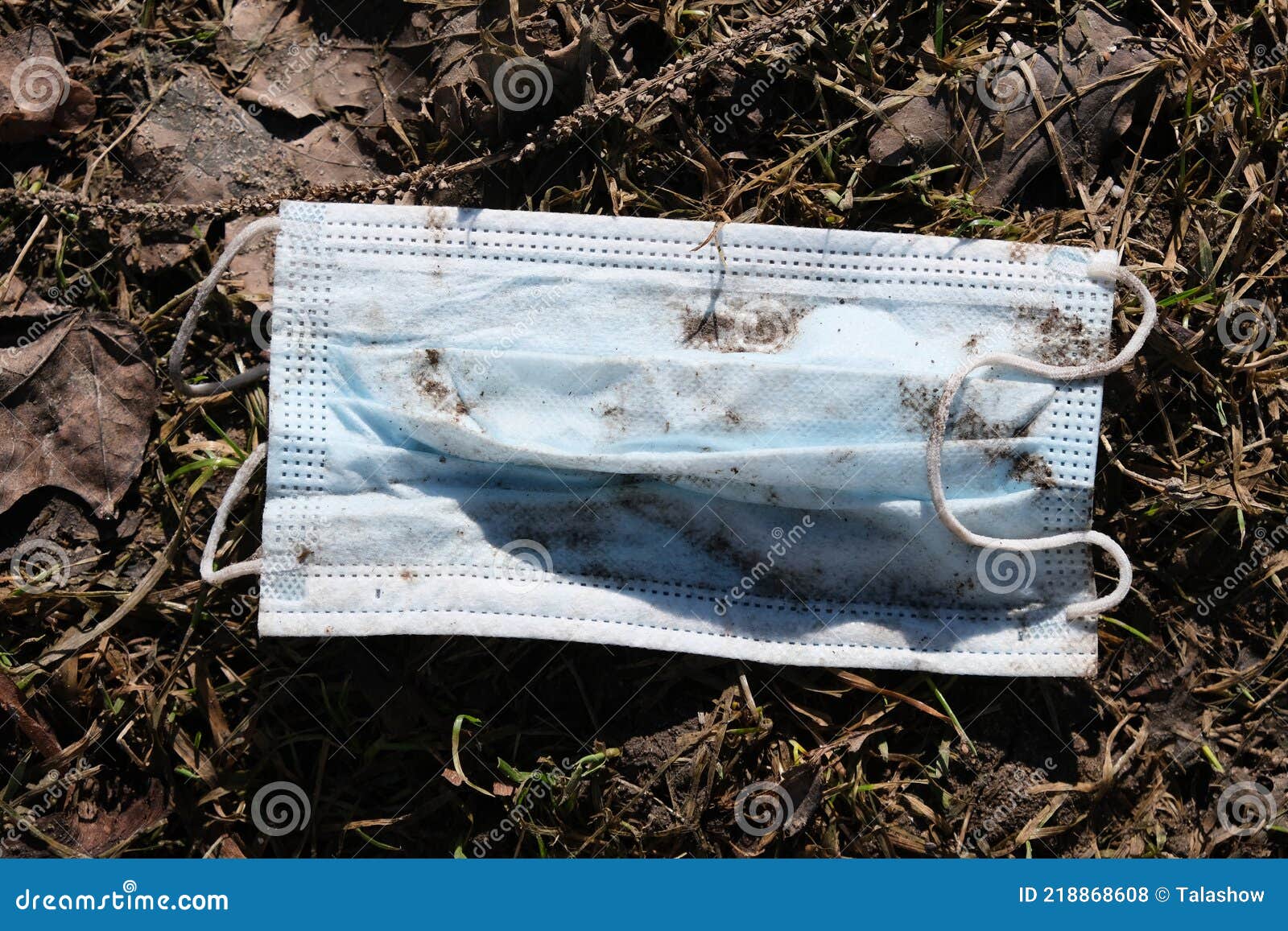 Old Dirty Medical Mask on the Ground Stock Photo - Image of white ...