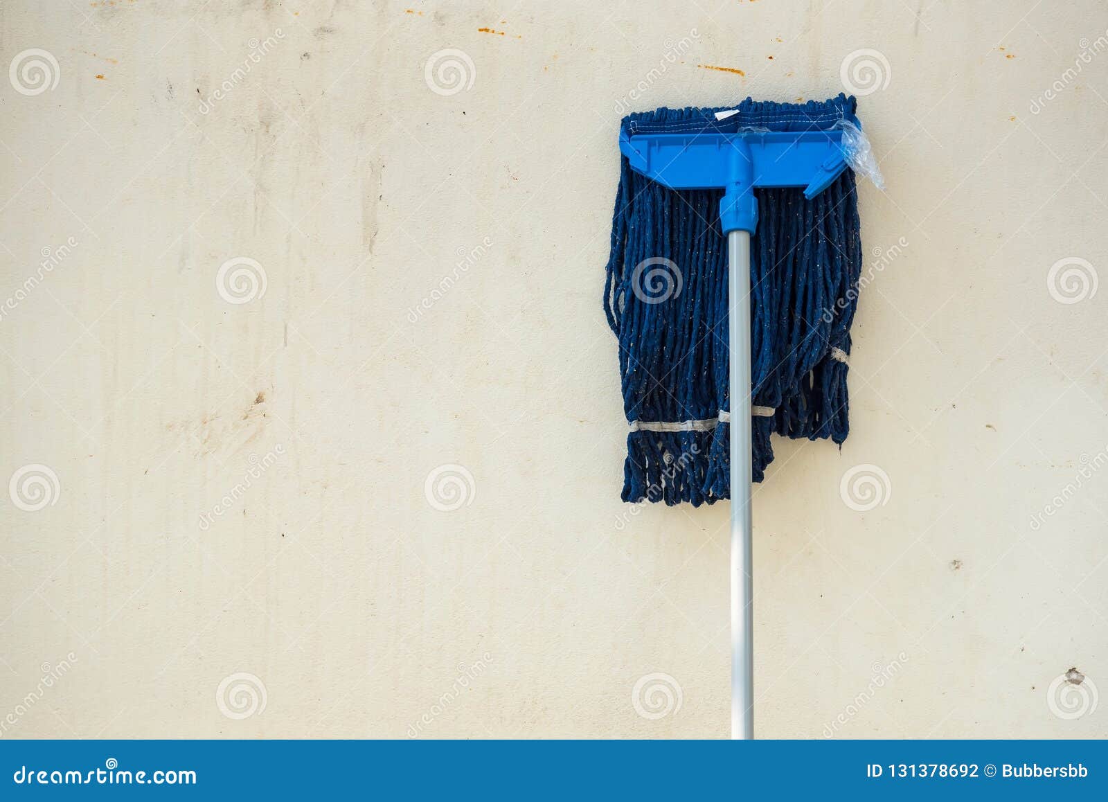 Old Dirty Mop Placed on the Wall. Stock Photo - Image of hygiene, home ...