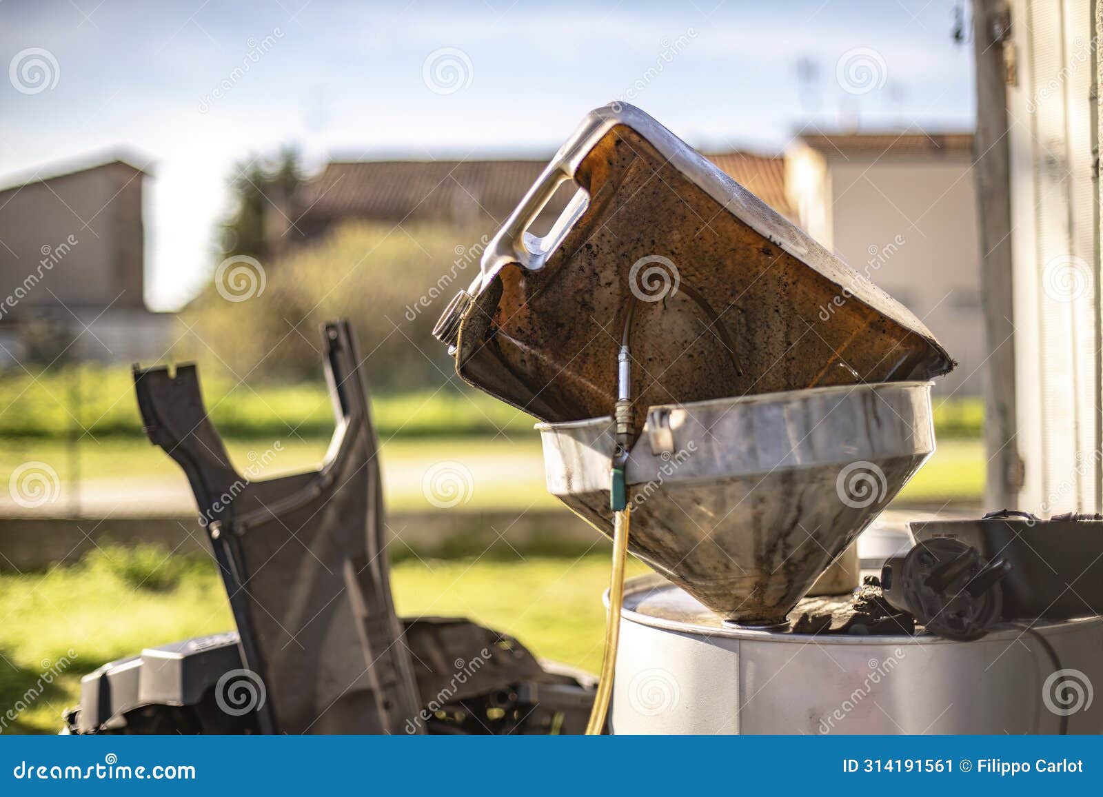 Old Dirty Oil Containers Pollution Stock Image - Image of earth ...
