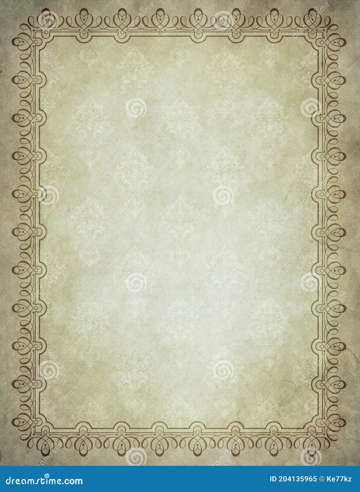 Old Paper with Decorative Border Stock Illustration - Illustration of ...